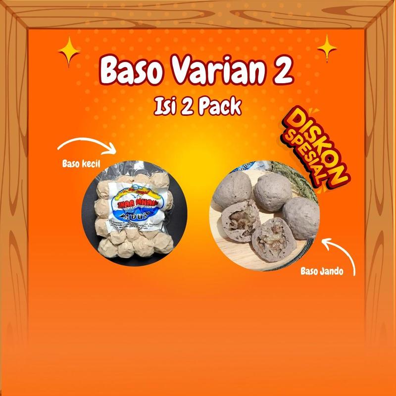 Baso Sinar bahari Bandung varian 2 pack Baso kecil isi 25 + Baso besar ...