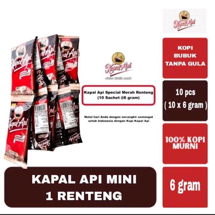 Kapal Api Mini . kopi bubuk tanpa gula .isi 10 pcs . berat 6 gram ...