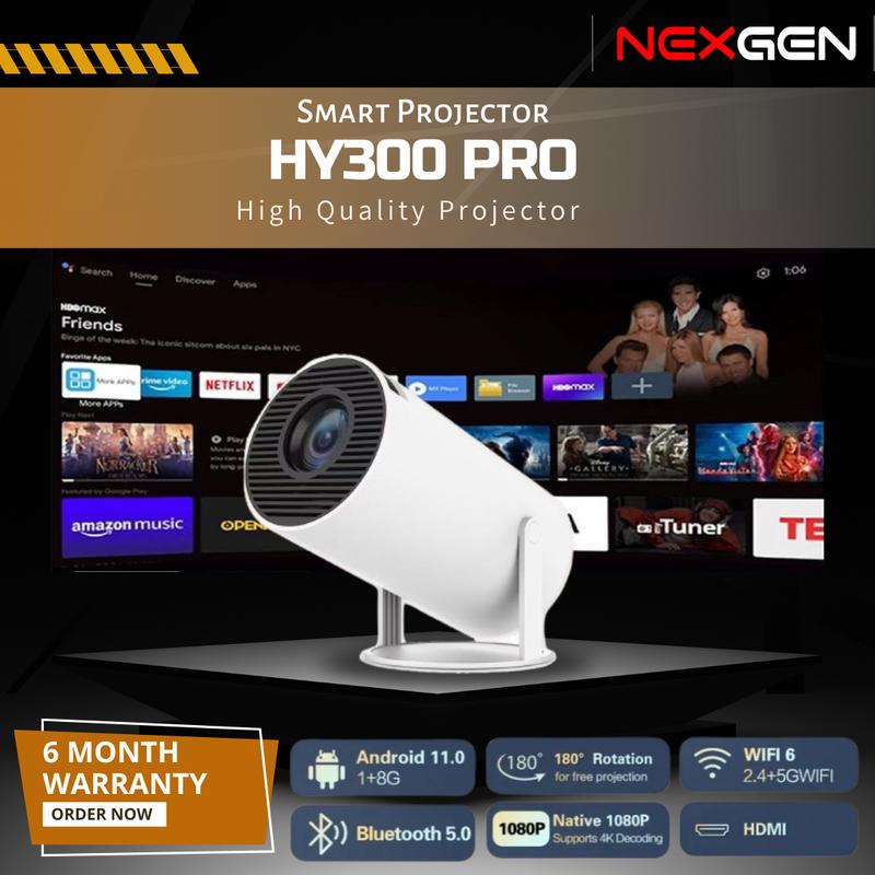 HY300 Pro Projector 4K Android 11.0 LCD 4K Projector 1080P Double ...