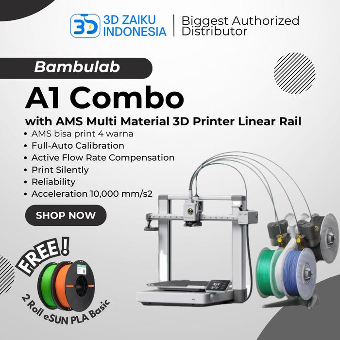 Promo Bambulab A1 Combo with AMS Multi Material 3D Printer Linear Rail ...