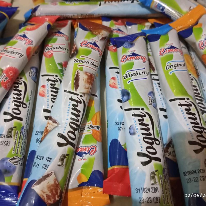 ISI 50 pcs Cimory yogurt Thick&creamy Stick varian rasa blueberry ...
