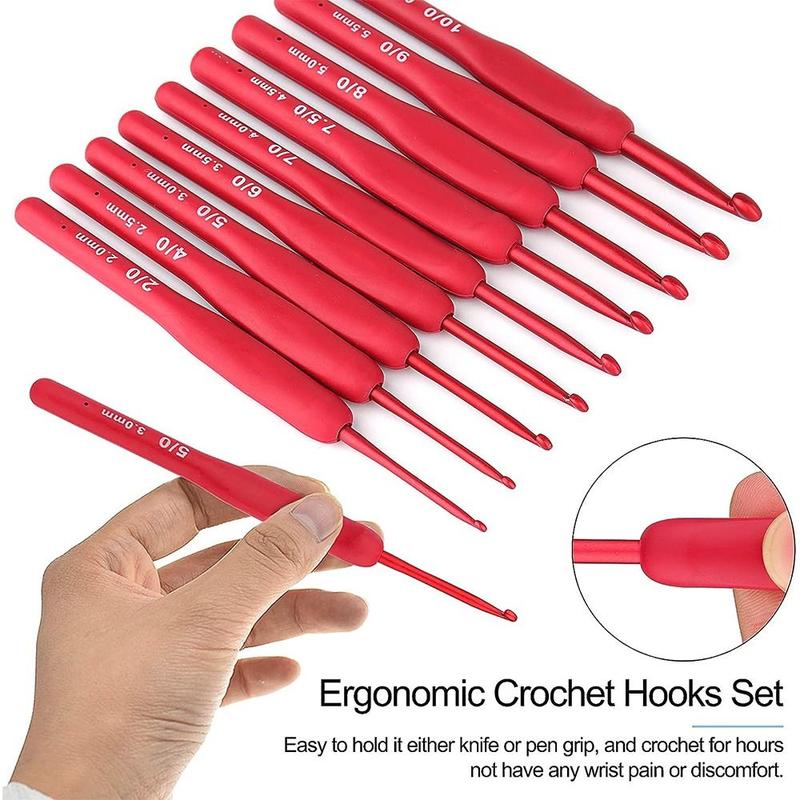 lookinlook Handicraft Red Crochet Hooks Aluminum Soft Croche - TikTok ...