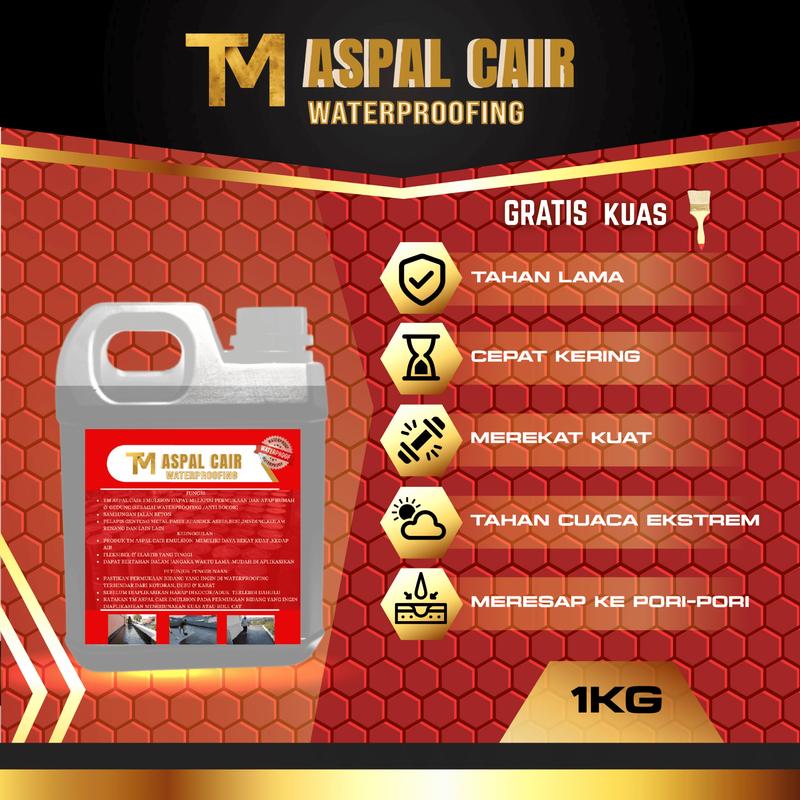 Aspal Cair 1KG Anti Bocor - Pelapis Dak, Atap, Tembok, Genteng ...