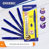 Jual Greebel Ballpen Technoline 0.5 Black / Blue / Red ink (12 free 1 ...