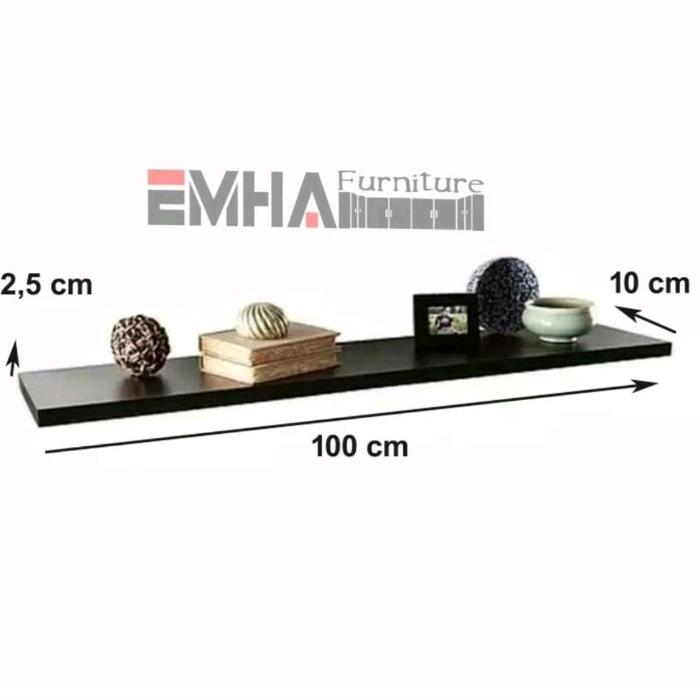 Jual RAK AMBALAN DINDING (P)100&80&60 X (L)10X (T)1,5 CM HITAM /RAK ...