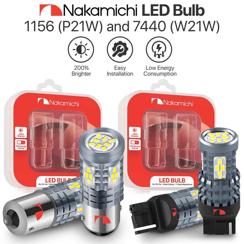 2PCS Nakamichi 24LED Car Reverse Light 1156/P21W T20/7440/W21W - TikTok ...