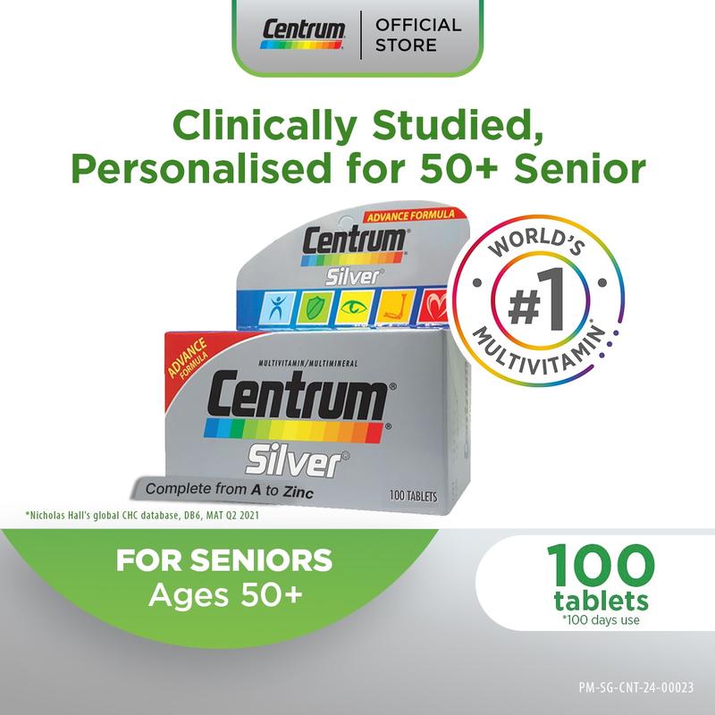 CENTRUM Silver for Seniors 50 Plus, Vitamin C,D,B6 and Zinc for ...