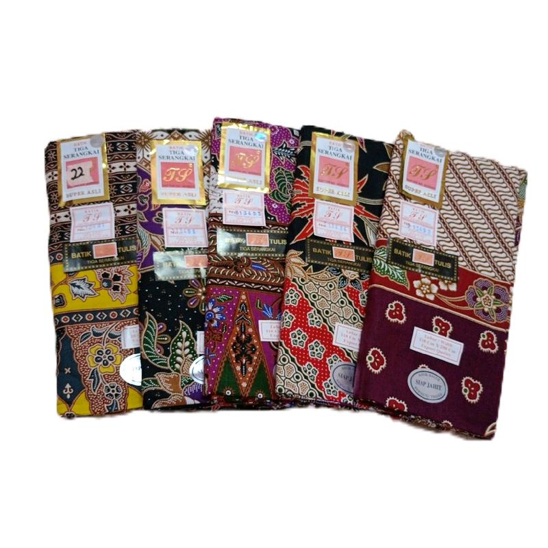 5 HELAI KAIN BATIK 3 SERANGKAI NO. 2 SIAP JAHIT CORAK RANDOM - TikTok ...