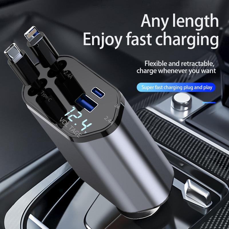 Fast Charger for Car Retractable Car Charger with Wire Convenient ...