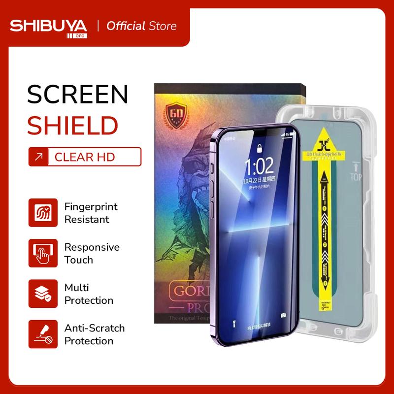 SHIBUYA Tempered Glass SHIBUYA Clear iPhone 11 12 13 14 15 16 Pro Max ...