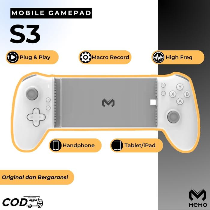 Promo MEMO GAMEPAD S3 Type C Gamepad Phone Controller Hall Effect Stick ...