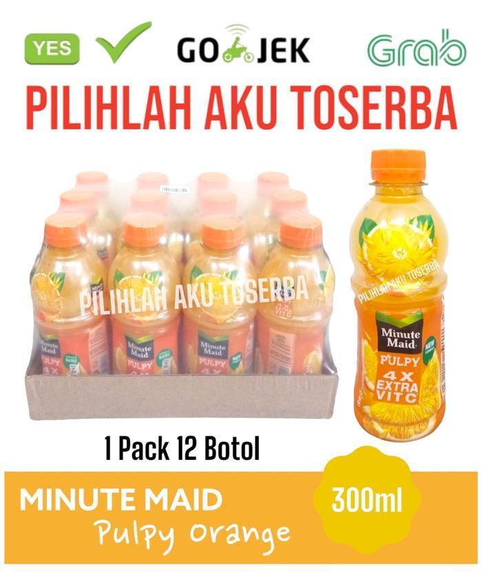 Promo Minute Maid Pulpy Orange Botol Pet 300 ml -(HARGA 1 PACK ISI 12 ...