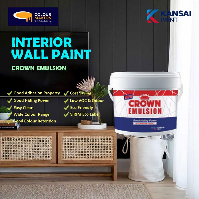 Kansai Crown Emulsion 18L (Part 3/4) Cat Dinding Dalam Rumah - TikTok ...