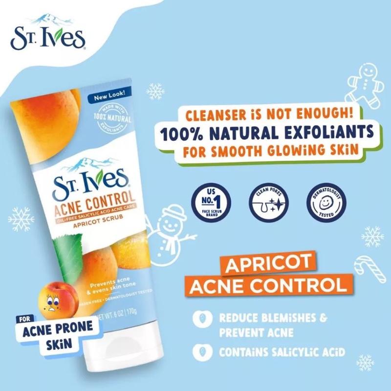 St Ives Facial Scrub Acne Control 170gr Varian Terbaru - Exfoliating ...