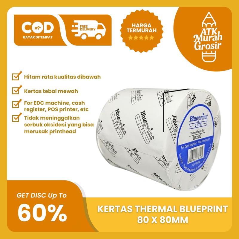 Kertas Struk Thermal Blueprint Lite 80 x 80 - Shop | Tokopedia