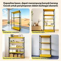 Promo UPSEN 100% BESI Rak Besi Susun 120*50*200CM Rak besi siku 5 susun ...