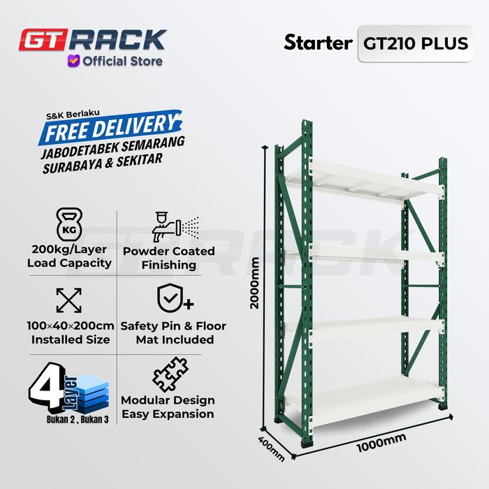 Promo RAK GUDANG BESI GT RACK GT210 PLUS – WAREHOUSE RACK 200KG TINGGI ...