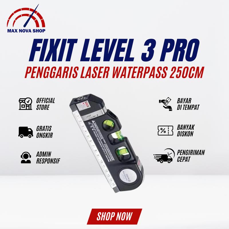 Fixit Level Pro 3 Penggaris Laser Waterpass Meteran Laser 250 Cm - Shop ...