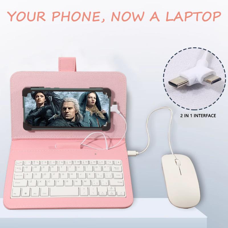 2-in-1 OTG Android Keyboard & Mouse Combo with Universal Phone/Tablet ...