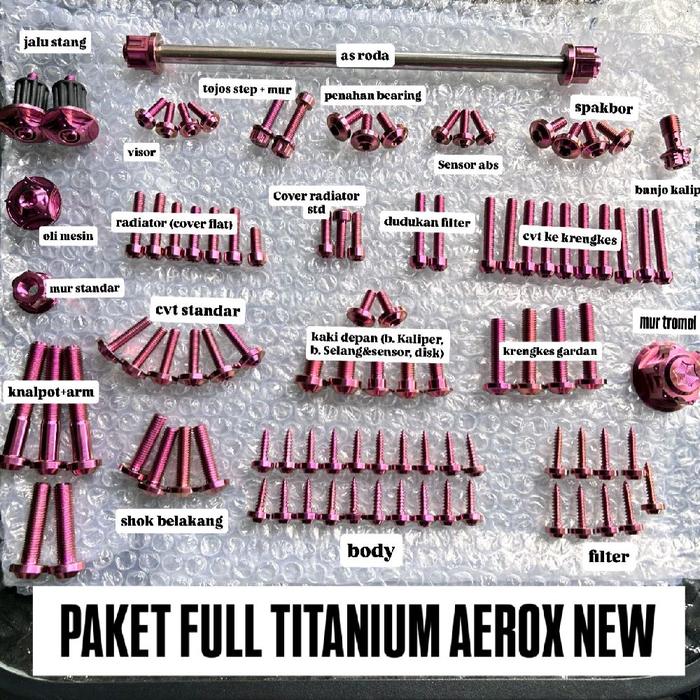 Promo Paket Simple/Perbagian Baut Titanium Motor Aerox Old New Baut ...