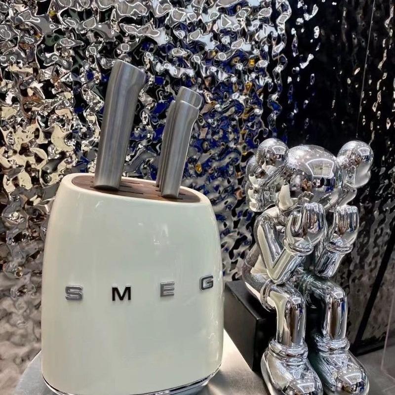 Smeg knife set seven piece retro stainless steel cream colored - TikTok ...