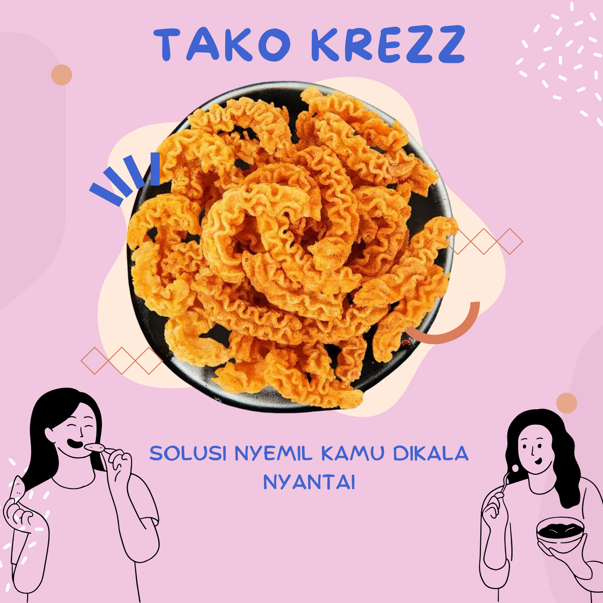 Promo (HALAL) taiko krezz RASA BARU/Camilan ikan cumi kembang/Camilan ...