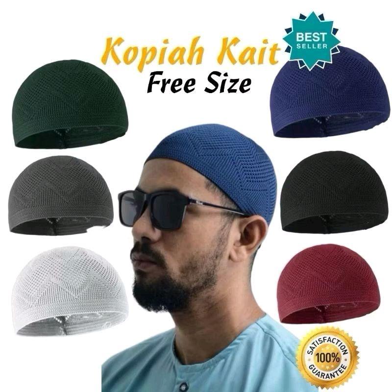 KUPIAH yasil turkey kain cotton pakaikan ibadah free size Attire Lelaki ...