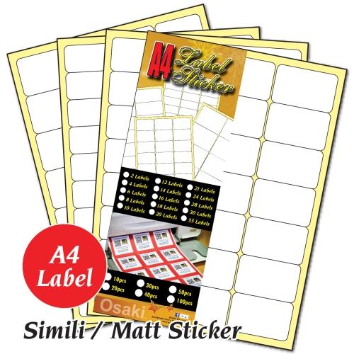 A4 Label Sticker Simili (Matt) | A4 Pre Cut Sticker | A4 Blank - TikTok ...