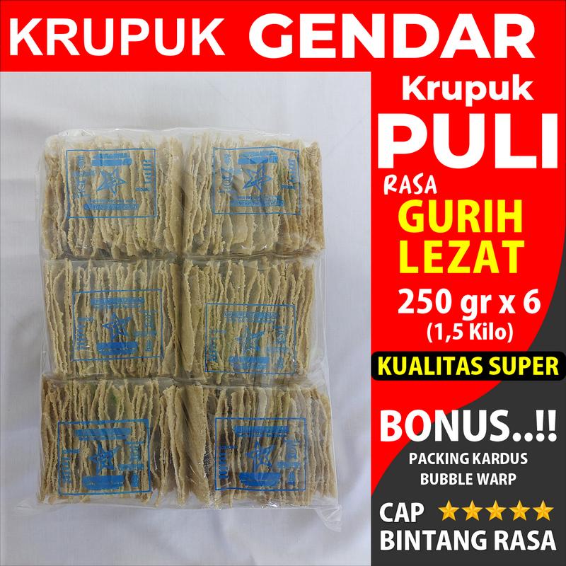 Krupuk Puli Gendar 1,5 KG Krupuk Lempeng/Beras Kemasan Mentah, Langsung ...