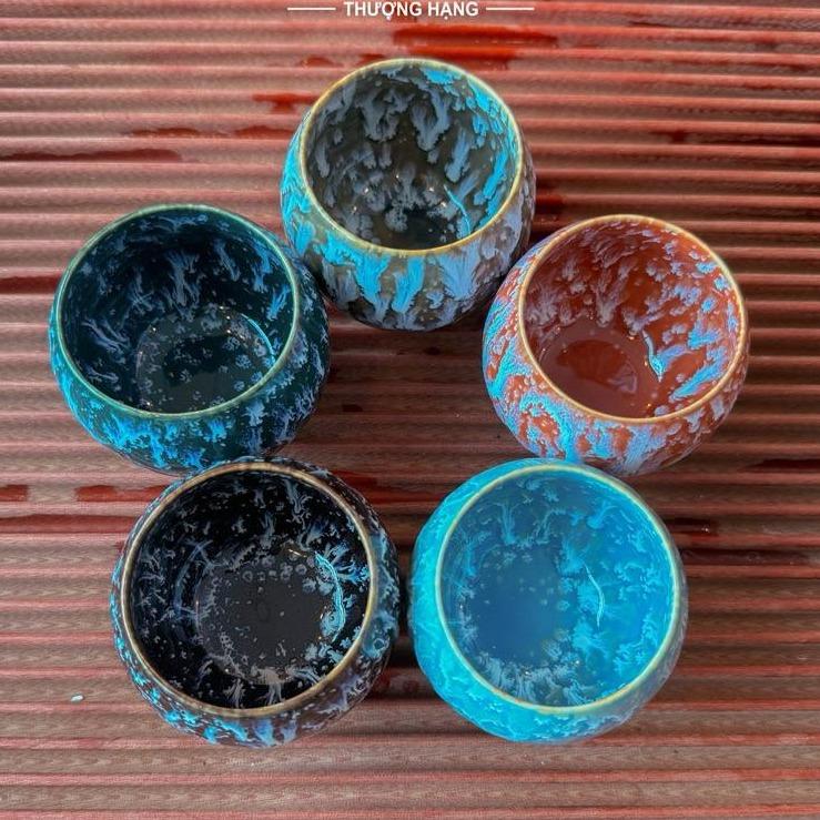 Bộ 5 Chén Trà Ngũ Hành Vân Đá Loang dung tích 100-150ML - TikTok Shop ...