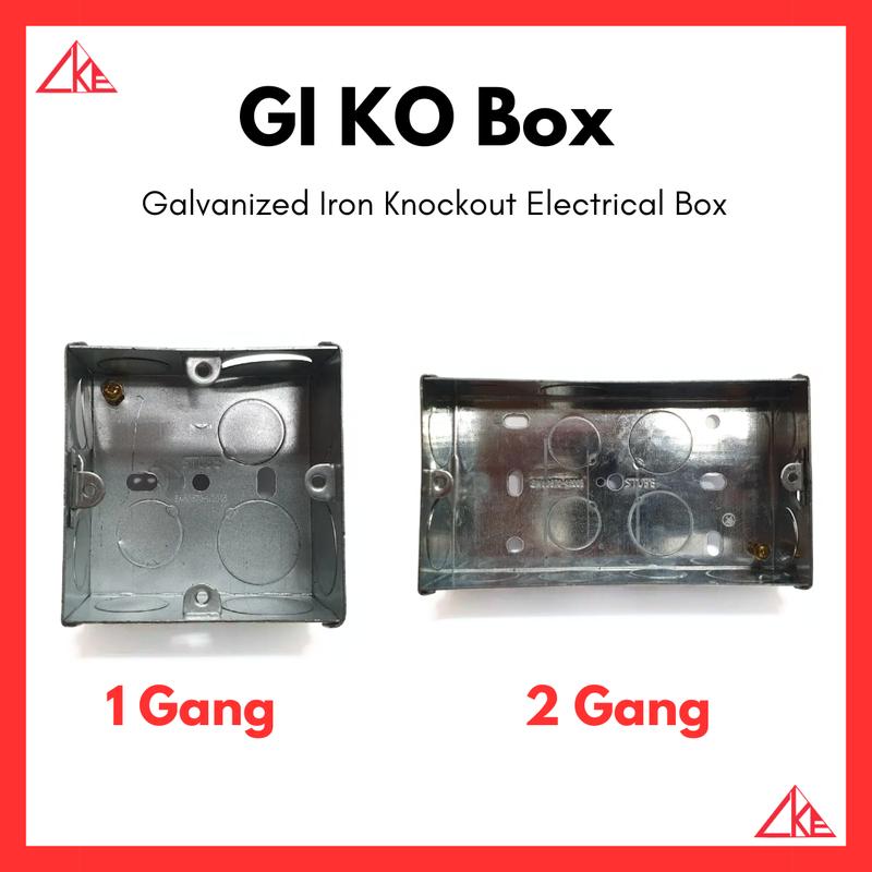 GI KO Box - 1 Gang / 2 Gang (Galvanized Iron Knockout Electrical ...