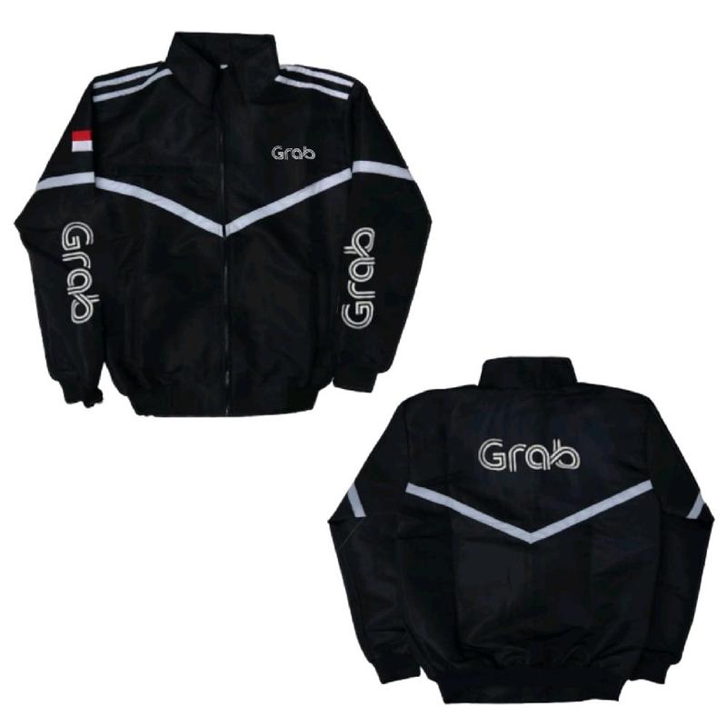 jaket grab hitam elegant dengan bahan taslan ZN tebal dan adem - Shop ...