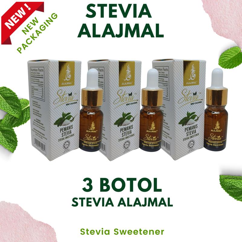 3 BOTOL STEVIA ALAJMAL - PENGGANTI GULA PUTIH - PEMANIS STEVIA - TikTok ...