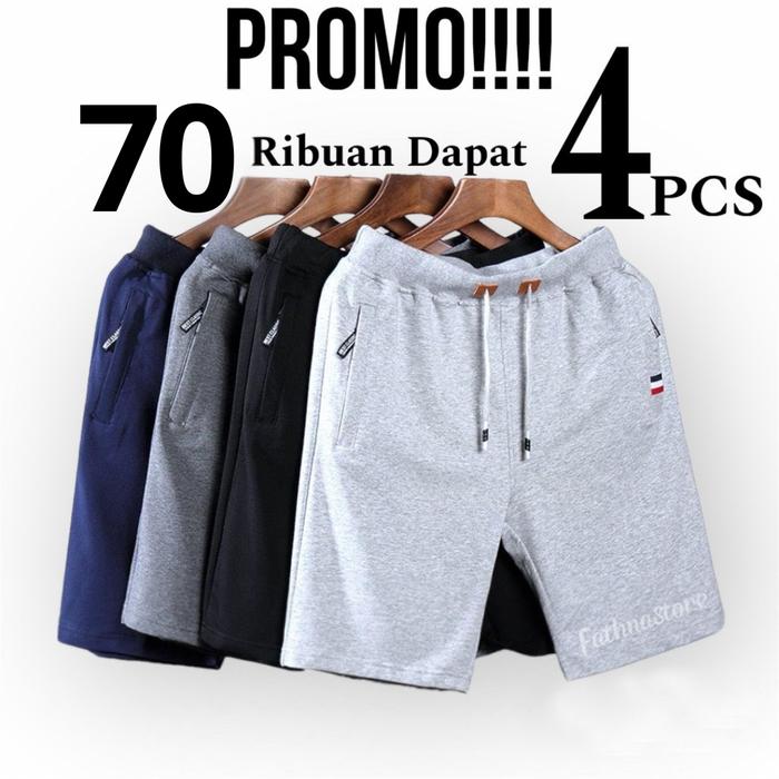 Promo promo 4 pcs celana pendek pria wanita dewasa santai baby terry ...