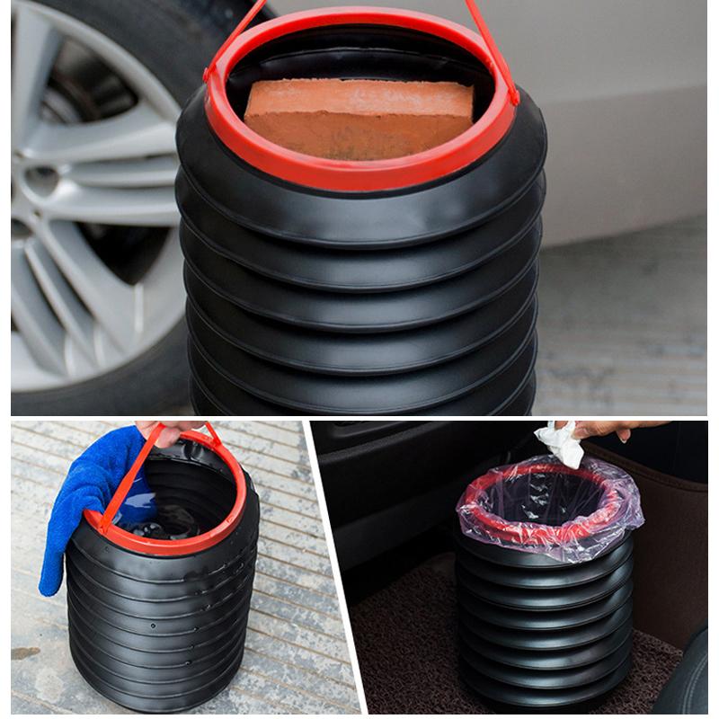 1PC Household Foldable Garbage Can Car Mini Trash Bin Portable Paste ...