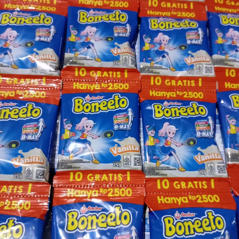 SUSU BONEETO RENCENG RASA VANILA/COKLAT ISI 10+1 KEMASAN BARU Milk o ...