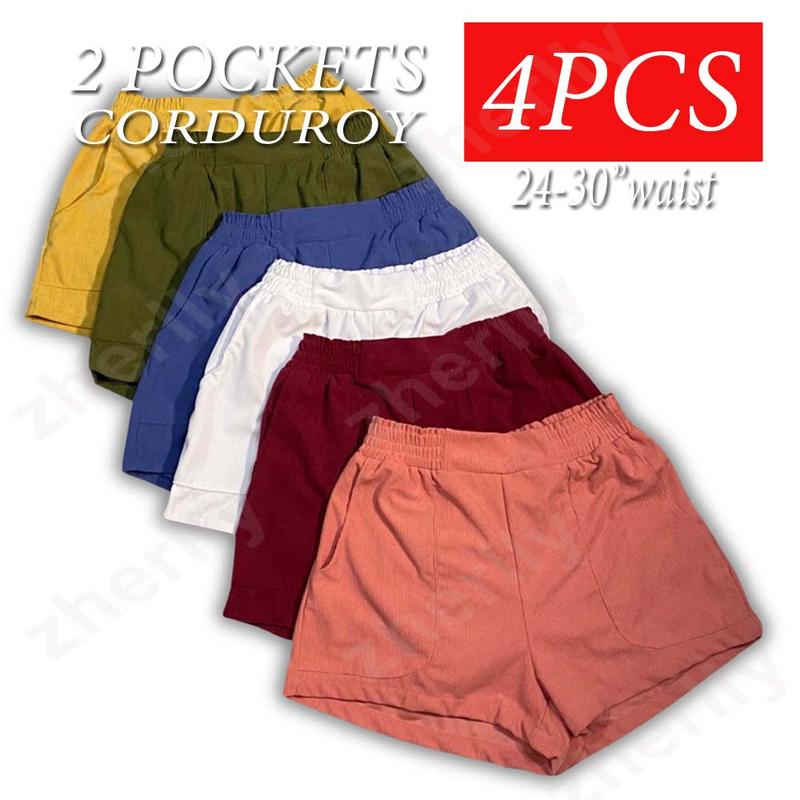 4PCS ASSORTED 2 POCKETS CORDUROY WOMEN SHORTS BIG CHRISTMAS SALE ...