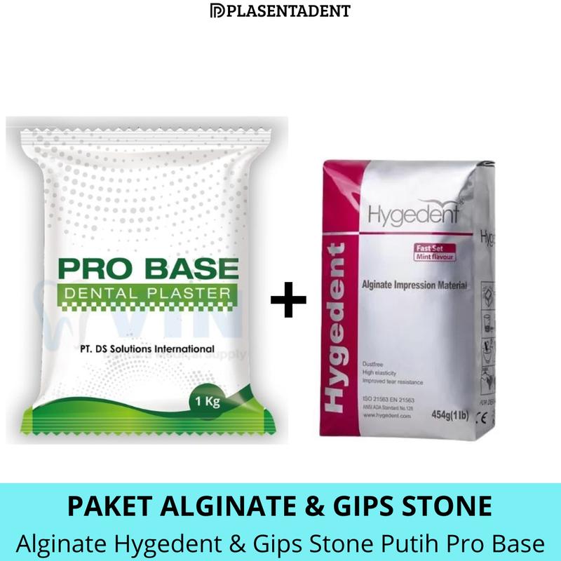 Paket Alginate Hygedent Regular Set & Gips Stone Putih Pro Base Bahan ...