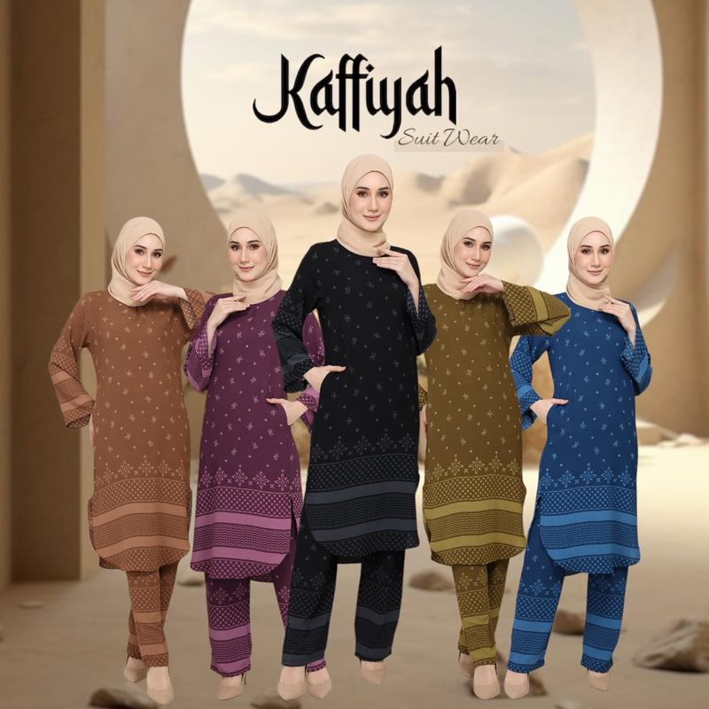 Kaffiyah Suit Muslim Fashion kain CEY printed (ironless) - TikTok Shop ...