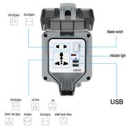 Jual IP66 Outdoor Waterproof Socket EU UK SU AU Universal Wall Power ...