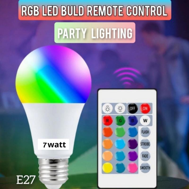 COD Lampu Bohlam LED Smart RGB + Remote Warna Warni 9W 9 Watt E27 SNI ...