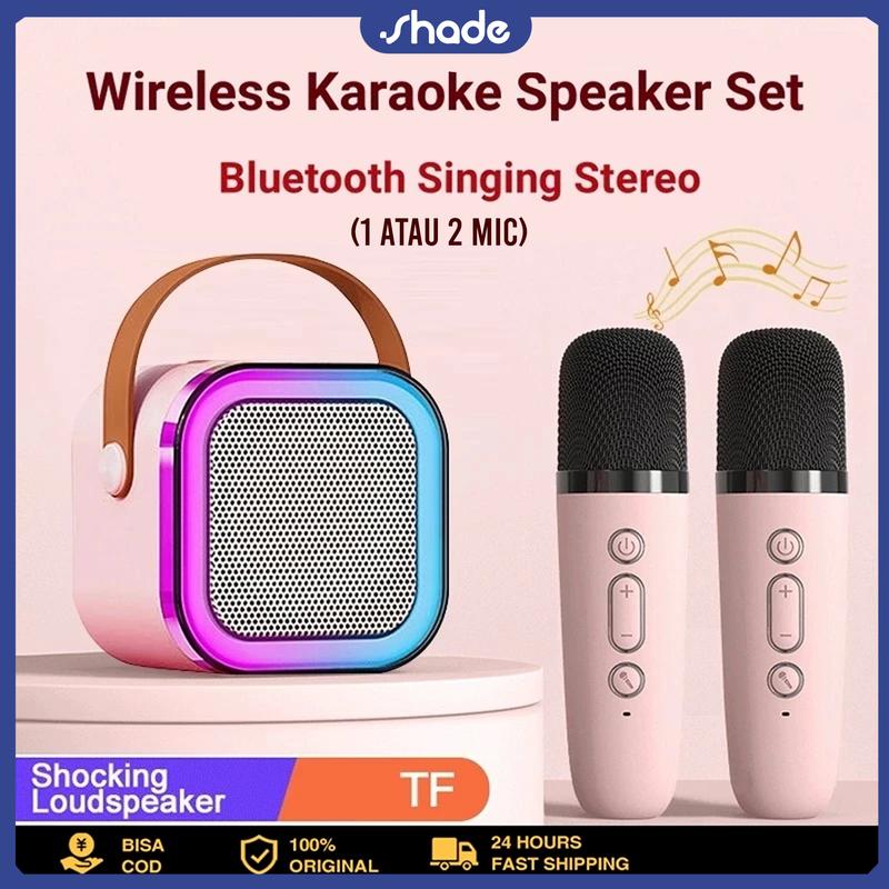 Shade Mini Speaker Bluetooth 2 Mic 1 Set Karaoke Speaker Bluetooth Full ...