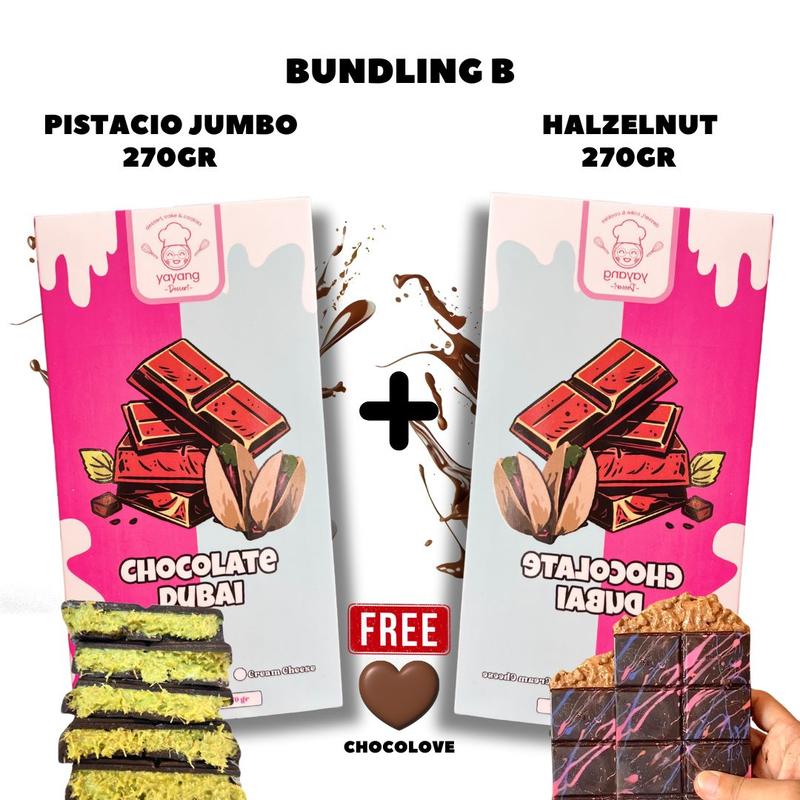 Bundling B” Coklat Dubai Hazelnut Jumbo 1pcs , kunafa Pistachio - Shop ...