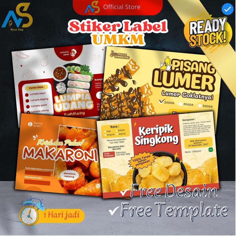 [PER 10 PCS] Stiker UMKM - Stiker label UMKM - Stiker Makanan -Stiker ...