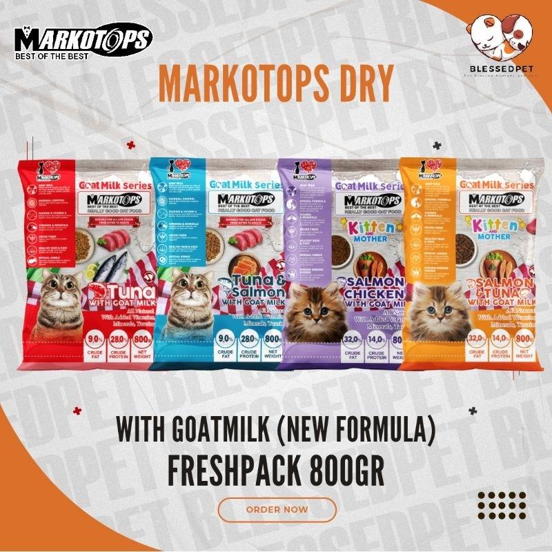 MARKOTOPS Dry Makanan Kering Kucing with Goat Milk Freshpack 800gr ...