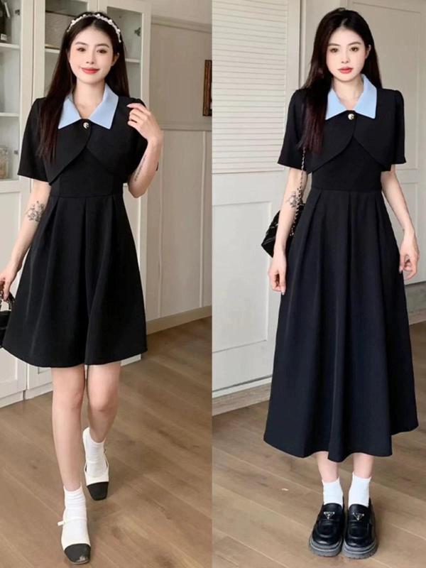 Mini & Midi Dress Hitam Wanita – Fashion Korea Kekinian, Kerah - Shop ...