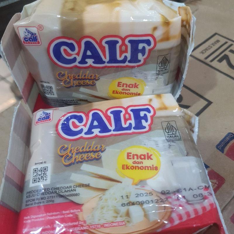 keju cheddar calf olahan cheese 200 gram - Shop | Tokopedia
