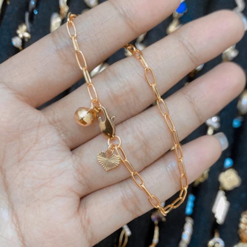 GELANG PAPERCLIP KRINCING LOVE KAIT UDANG EMAS - Shop | Tokopedia