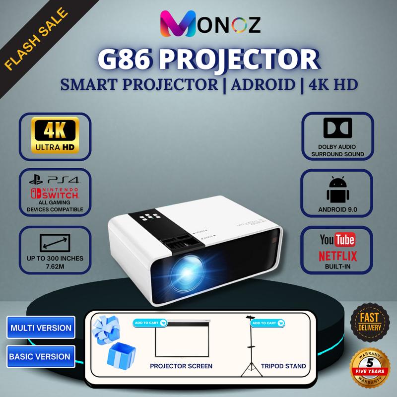 [ MONOZ 5 Years Warranty ] 8000 lumens G86 Projector FULL HD - TikTok ...