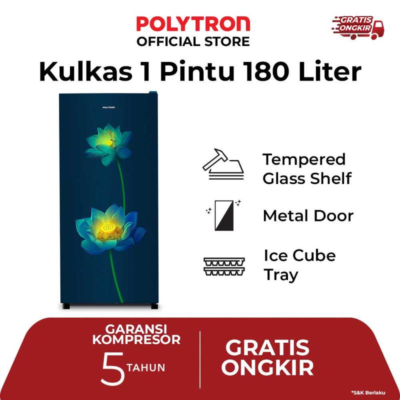 POLYTRON Kulkas 1 Pintu Beauty Steel 180 liter PRB 187LB - Shop | Tokopedia